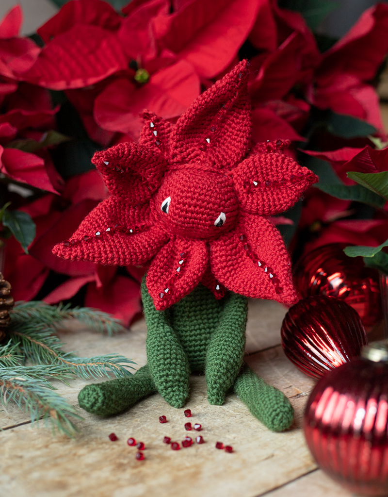 Crochet Beaded Poinsettia Kit | TOFT