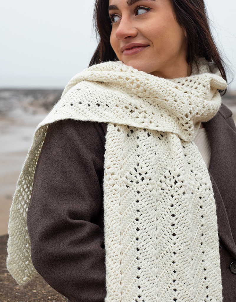 aran crochet scarf pattern