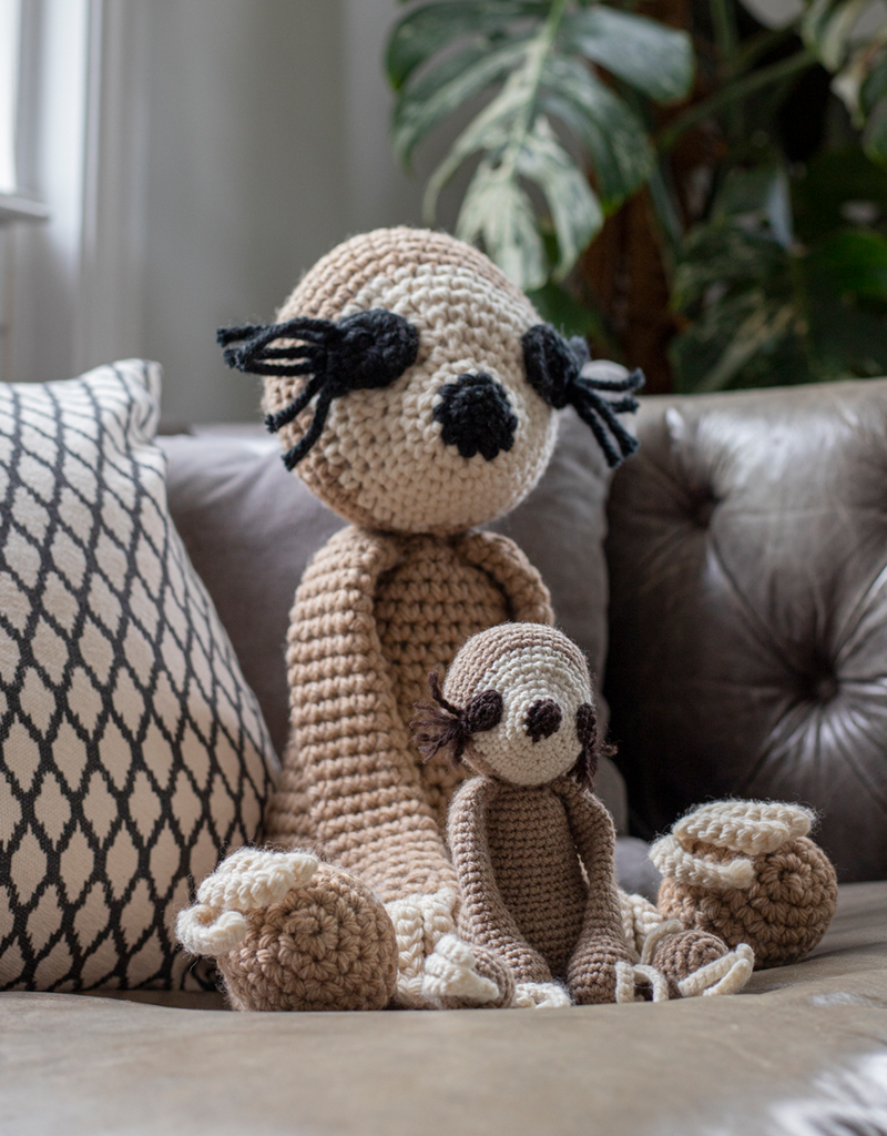 Crochet Sloth Amigurumi Kit: British wool Aran Sloth